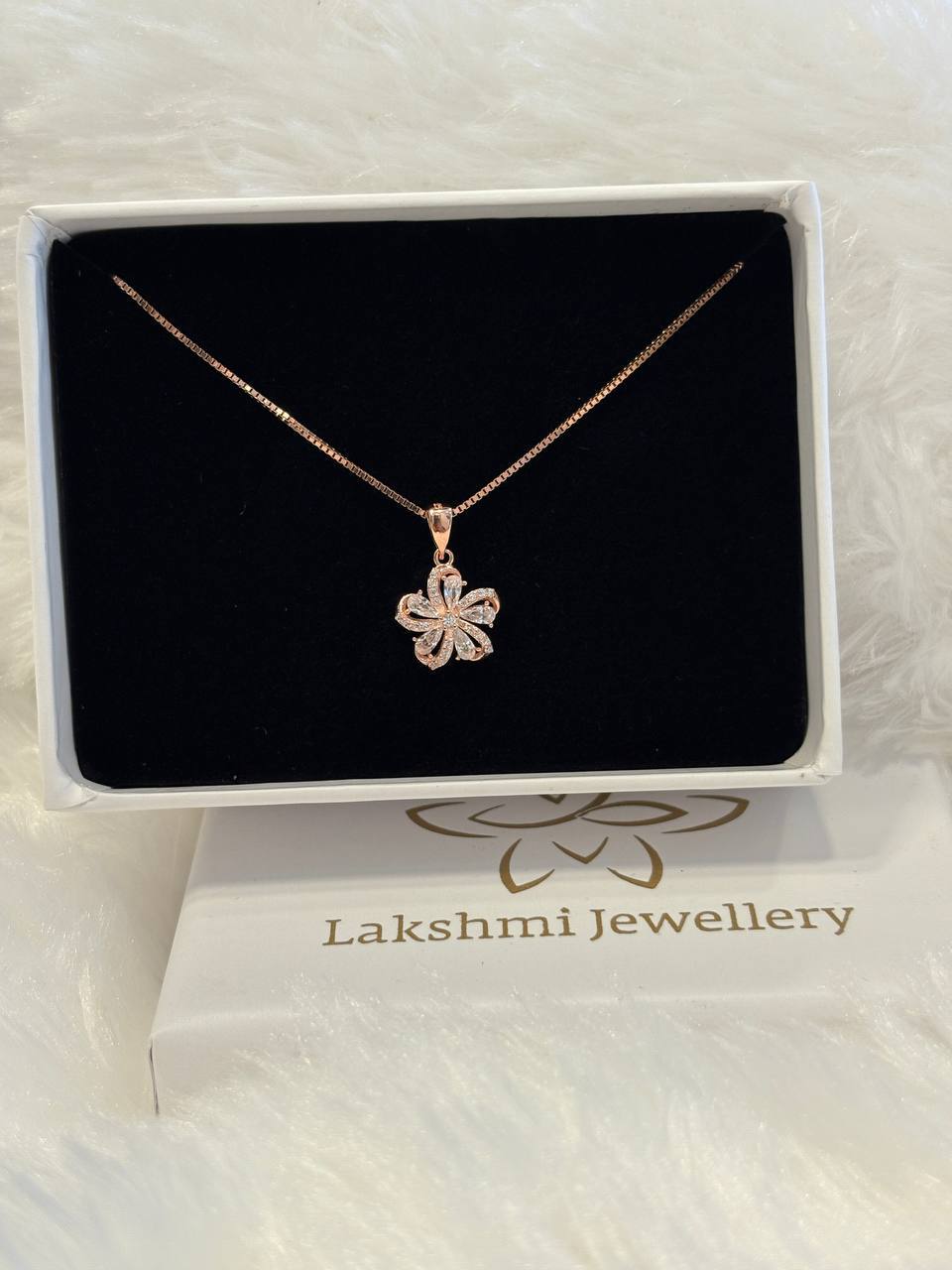 Silver glitz glam chain with rosegold finish